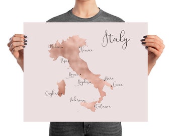Italy map | Etsy