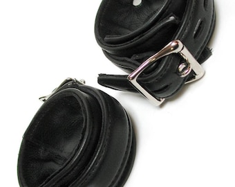 Leather ankle cuffs | Etsy