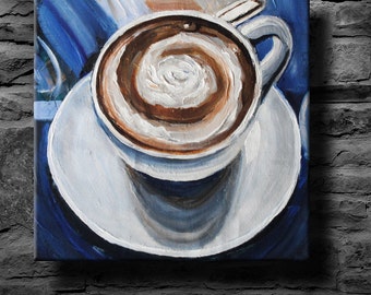 Coffee cup painting | Etsy