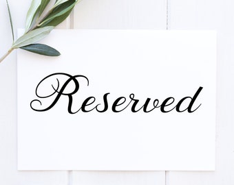 Reserved sign | Etsy