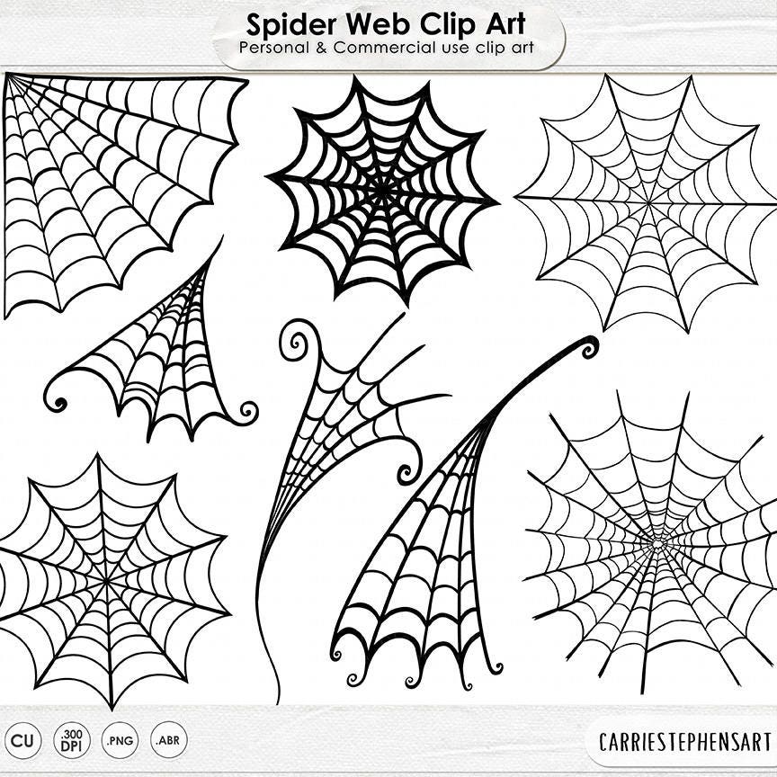 Spider Web Clip Art Spooky Halloween Clip Art Digital Stamps