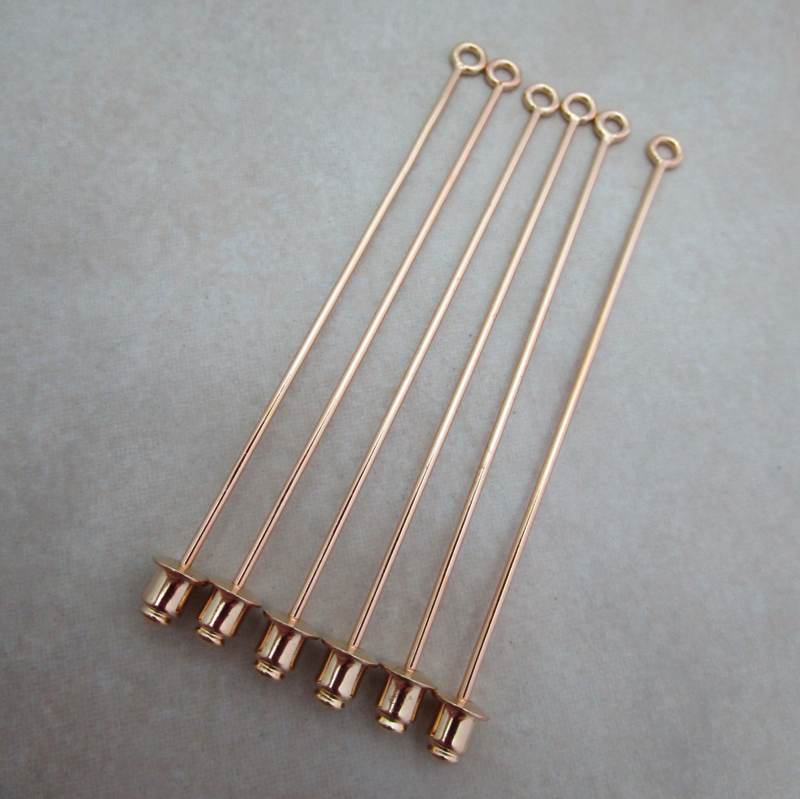 24 gold stick pins 2.5 inch with loop and clutch