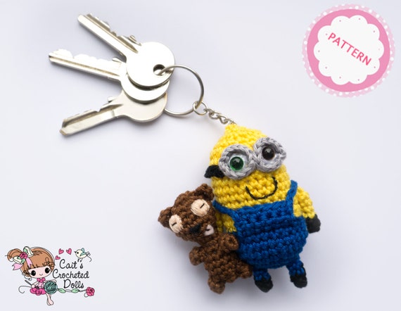 PATTERN crocheted Minion Bob keychain