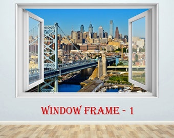 Cityscape wall decal | Etsy