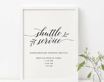 Wedding Shuttle Service Sign Template Reception Signs Ideas