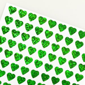 Green heart stickers | Etsy