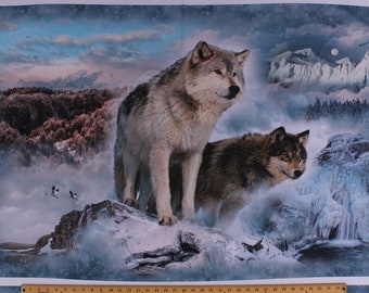 Wolf fabric panel | Etsy