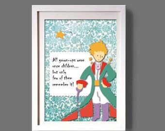 The Little Prince Wood Frame no.3 Rose / Wood engraved frame