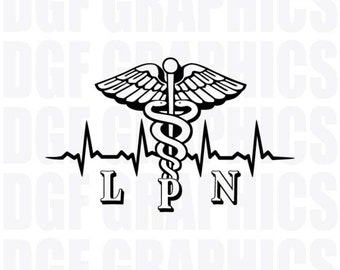 Lpn heartbeat decal | Etsy