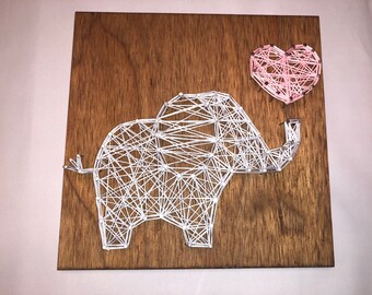 Elephant string art | Etsy