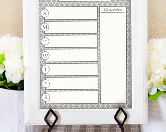 Printable Weekly Menu DIY Menu Planner Dry Erase Menu