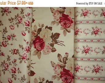 Cabbage rose fabric | Etsy