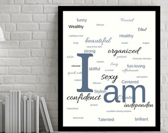 Affirmation wall art | Etsy