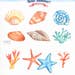 Hello Summer Watercolor clipart Tropical Clip Art Summer