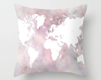World map pillow | Etsy