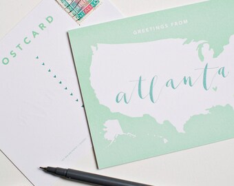 Atlanta postcards | Etsy
