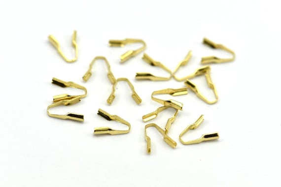 Snake Chain End Caps 50 Raw Brass Snake Chain Parts End