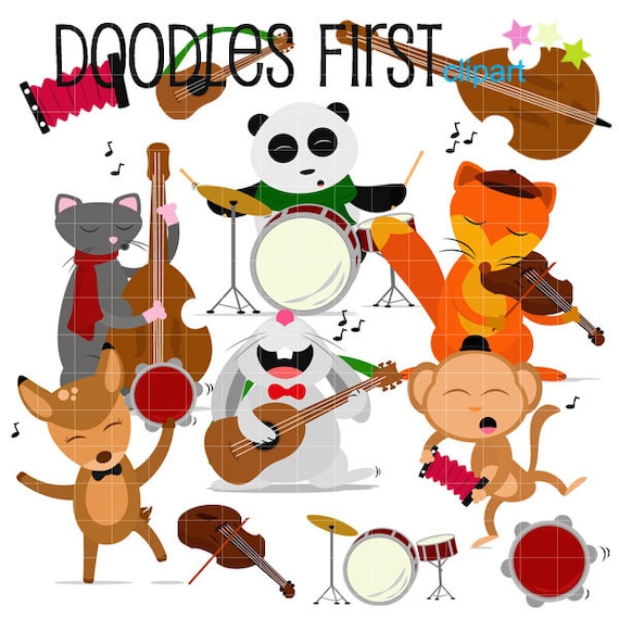 Animal Band Digital Clip Art for Scrapbooking Card Making