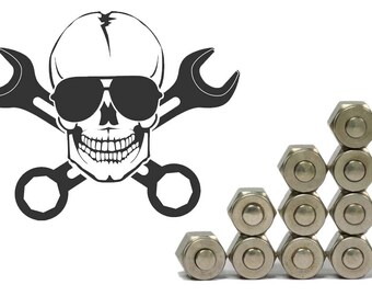 Mechanic skull decal | Etsy