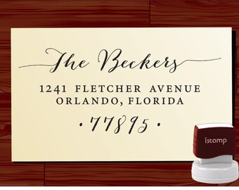 Calligraphy Handwriting Script Custom Return Address Stamp