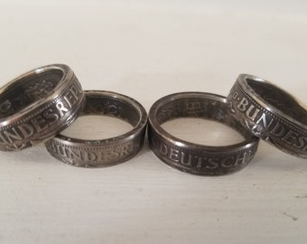 German Coin Ring Silver Germany 5 Marks Deutschland