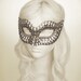 Silver Masquerade Mask With Dragon Scales Texture Metallic
