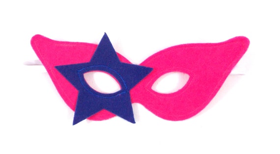Pink Mask Superhero Mask Dress Up Costume Mask Felt