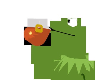 Kermit drinking tea | Etsy