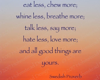 Swedish proverb | Etsy