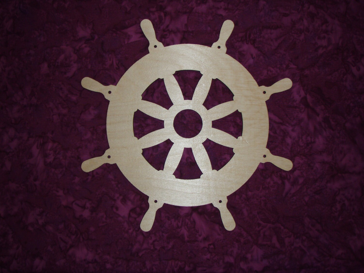 Ship Wheel Shape Unfinished Wooden Cutout Nautical Decorations