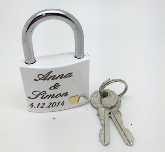 Love lock with engraving lock laser padlock Castle Bridge