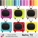 Retro TV Clip Art Television Clipart Rainbow Vintage TV
