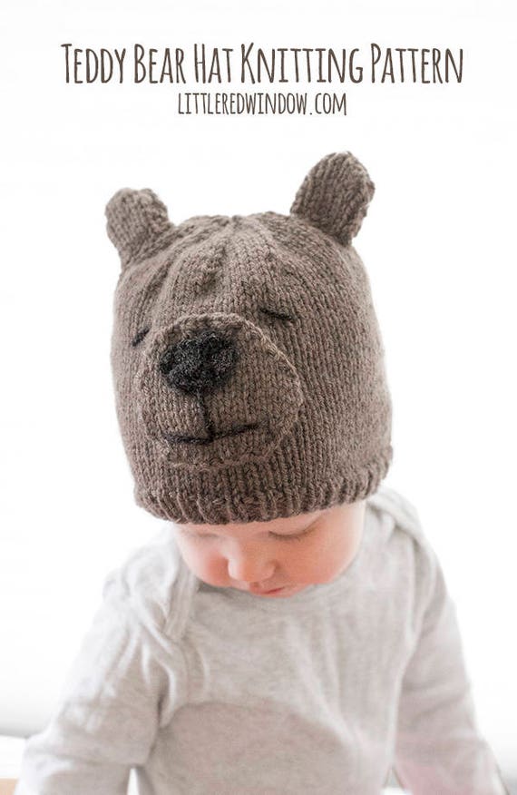 Teddy Bear Hat KNITTING PATTERN / Bear Hat Pattern/Baby Teddy
