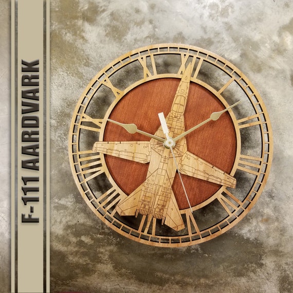 Items similar to F-111 Aardvark Wooden Wall Clock, United States Air ...