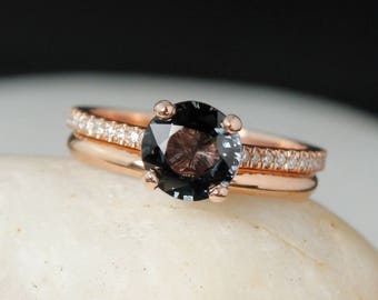 Grey spinel ring | Etsy