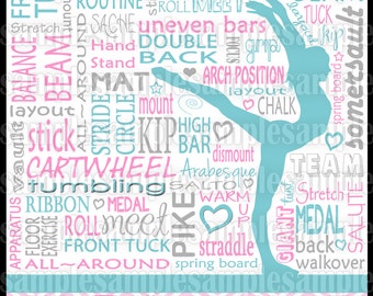 Gymnastics words | Etsy