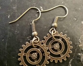 Cog earrings | Etsy