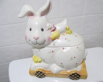 Rabbit cookie jar | Etsy