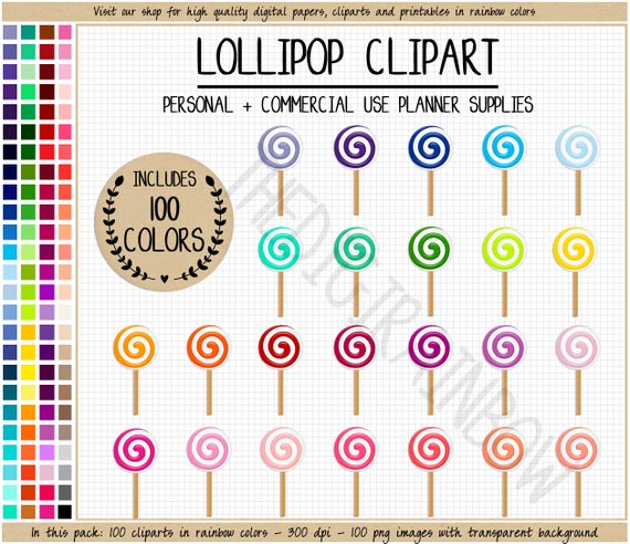 SALE 100 LOLLIPOP clipart lollipop sticker swirl lollipop clip
