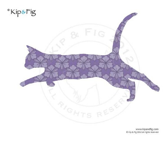 Cat Applique Template Pdf Applique Pattern Silhouette Also