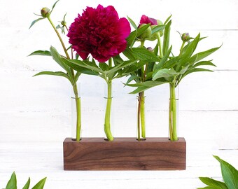 Wood flower vase | Etsy