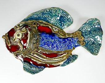 Pottery fish | Etsy