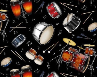 Drums fabric | Etsy