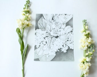 Pencil drawing print Growing Into Hope Day 199