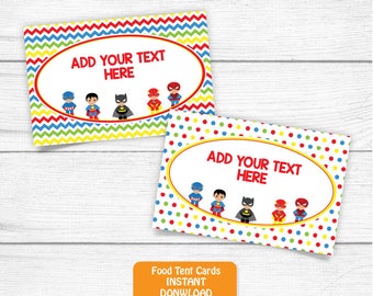 Superhero food label | Etsy