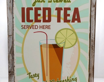 Iced tea sign | Etsy