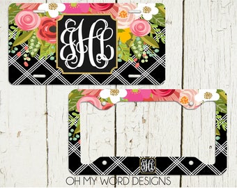 Monogram Car Tag-Personalized License Plate-Monogrammed