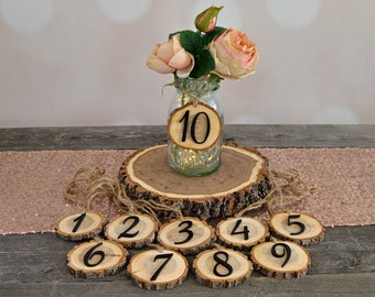 Rustic table numbers | Etsy
