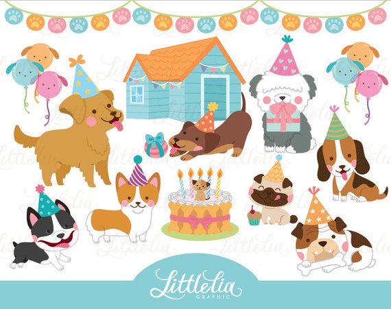 Dog party party clipart dog clipart 17034