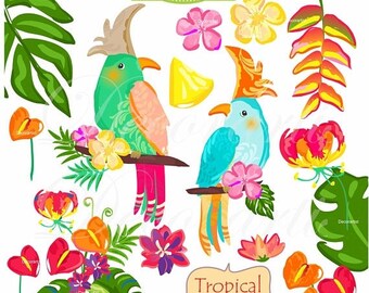 Tropical clip art | Etsy